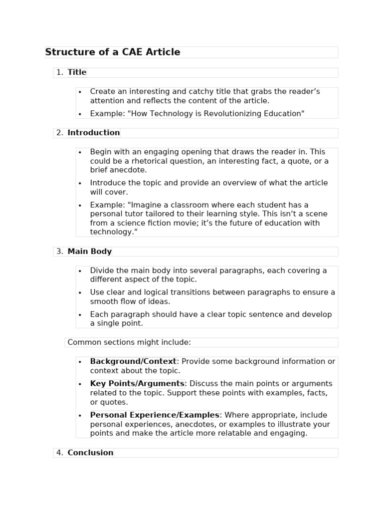 How to Structure a CAE Article | PDF | Argument | Human Communication