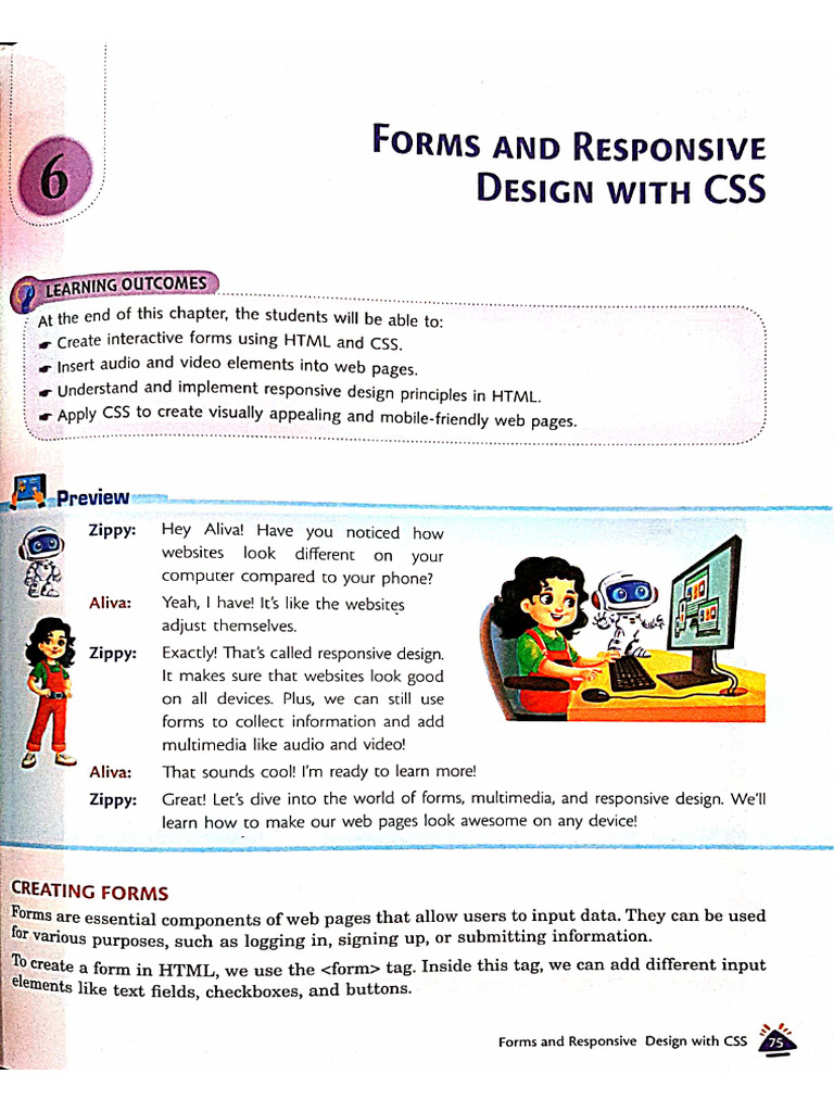 Chapter-6- Forms and Responsive Design With CSS | PDF