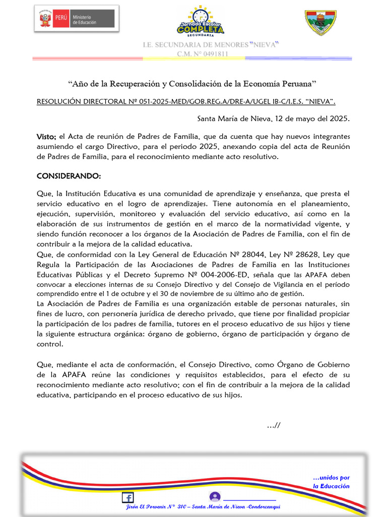 Resolucion Apafa 2025 Ok | PDF