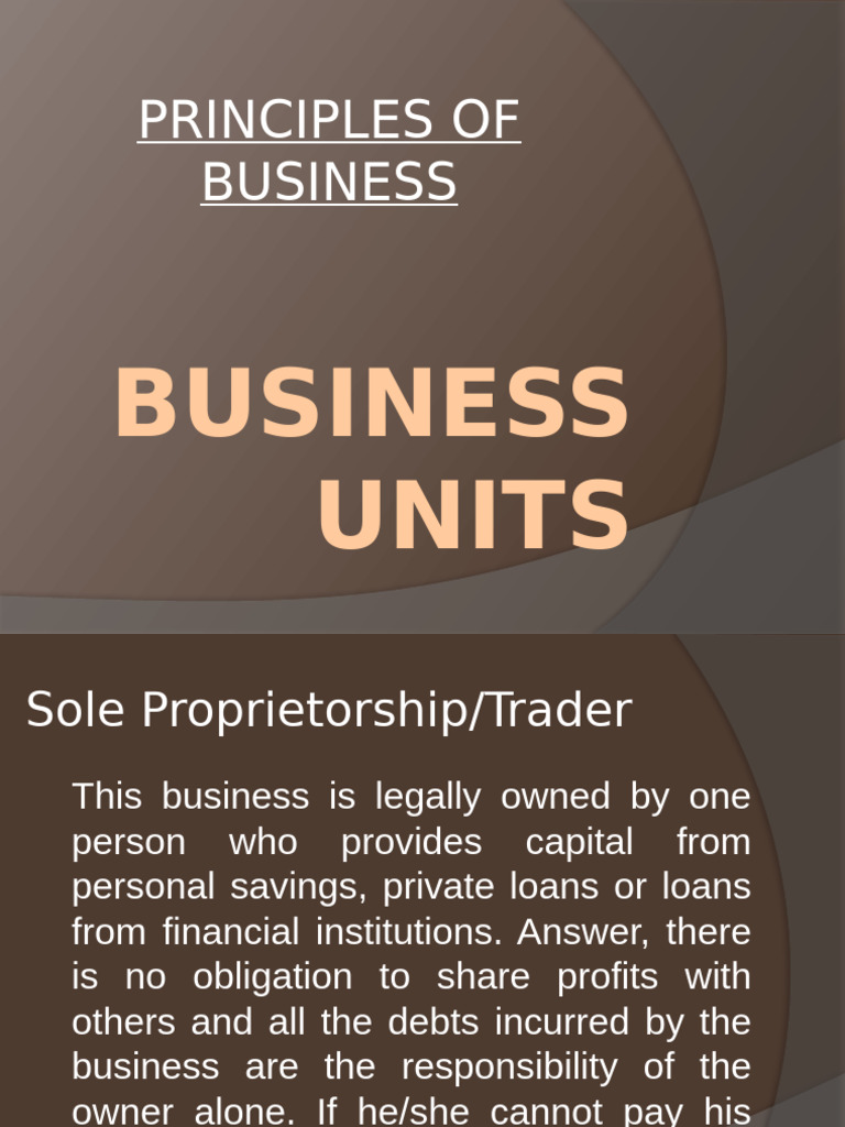 BB - Bus. Units - Sole Trader | PDF