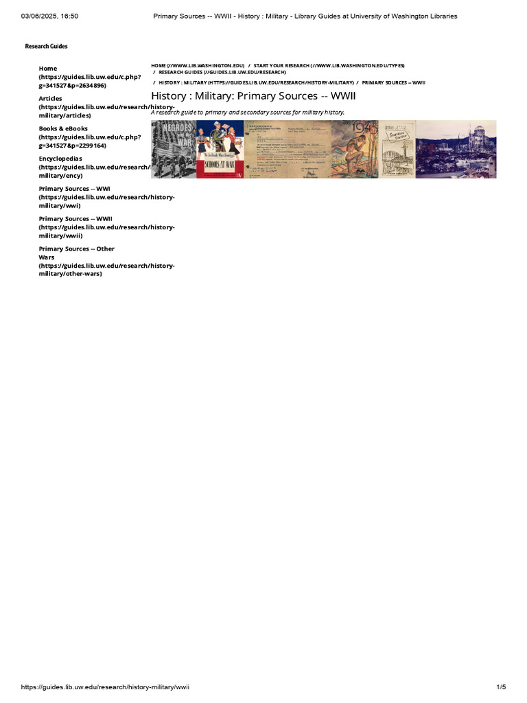 Primary Sources - WWII - History - Military - Library Guides at ...