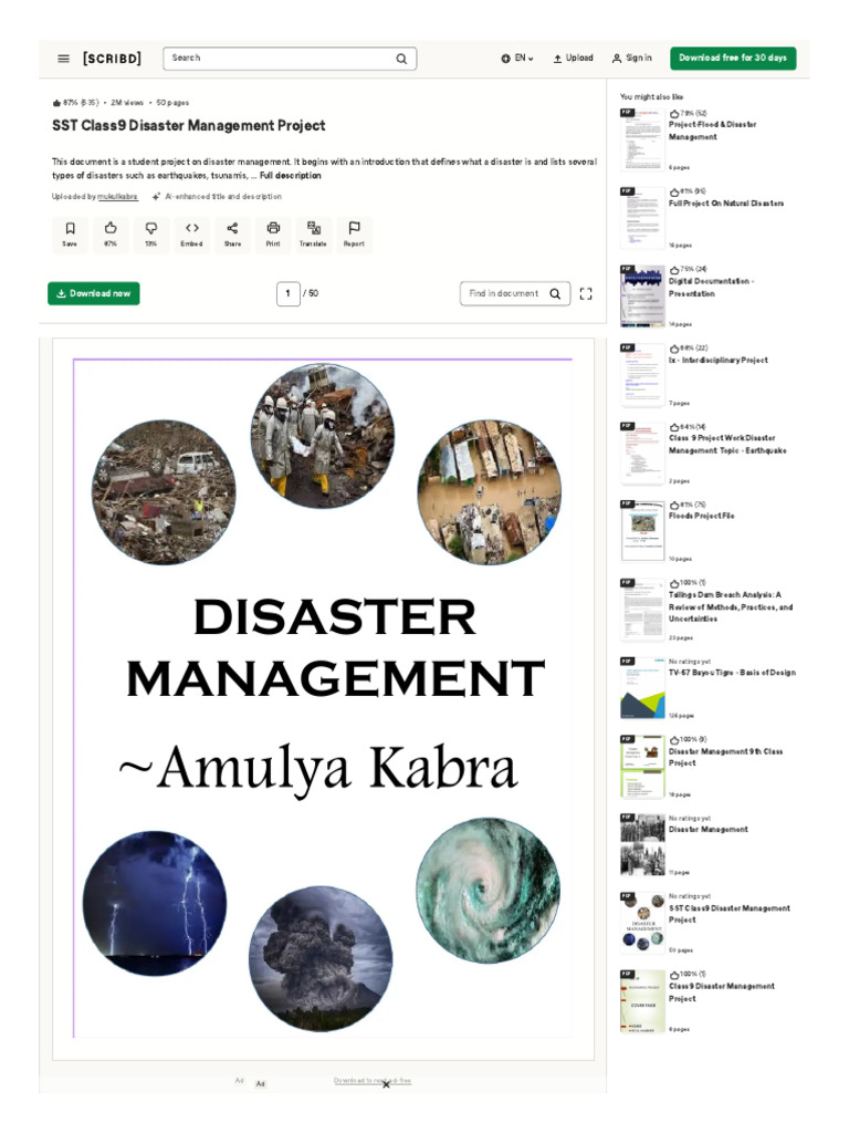 WWW Scribd Com Document 545602005 SST Class9 Disaster Management ...