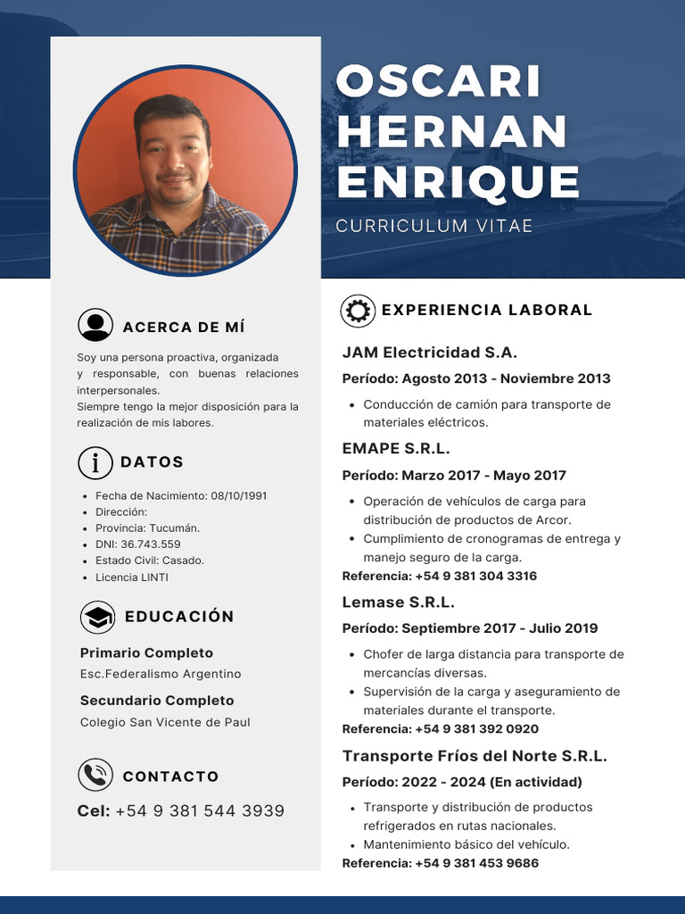 CV - Oscari Hernan Enrique-1 | PDF