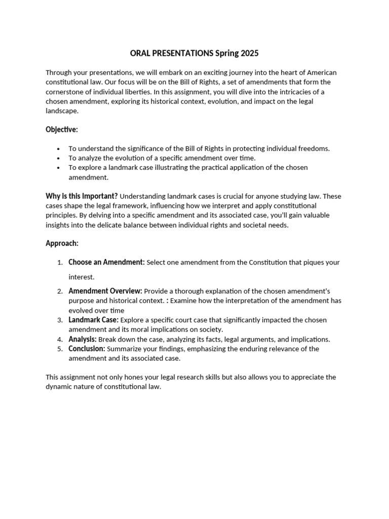 Guidelines For Presentations Spring 2025 | PDF | Eighth Amendment To ...