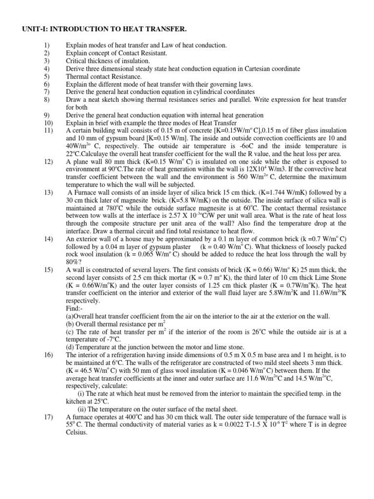 Heat Transfer Assignment 1 | PDF | Heat Transfer | Thermal Insulation