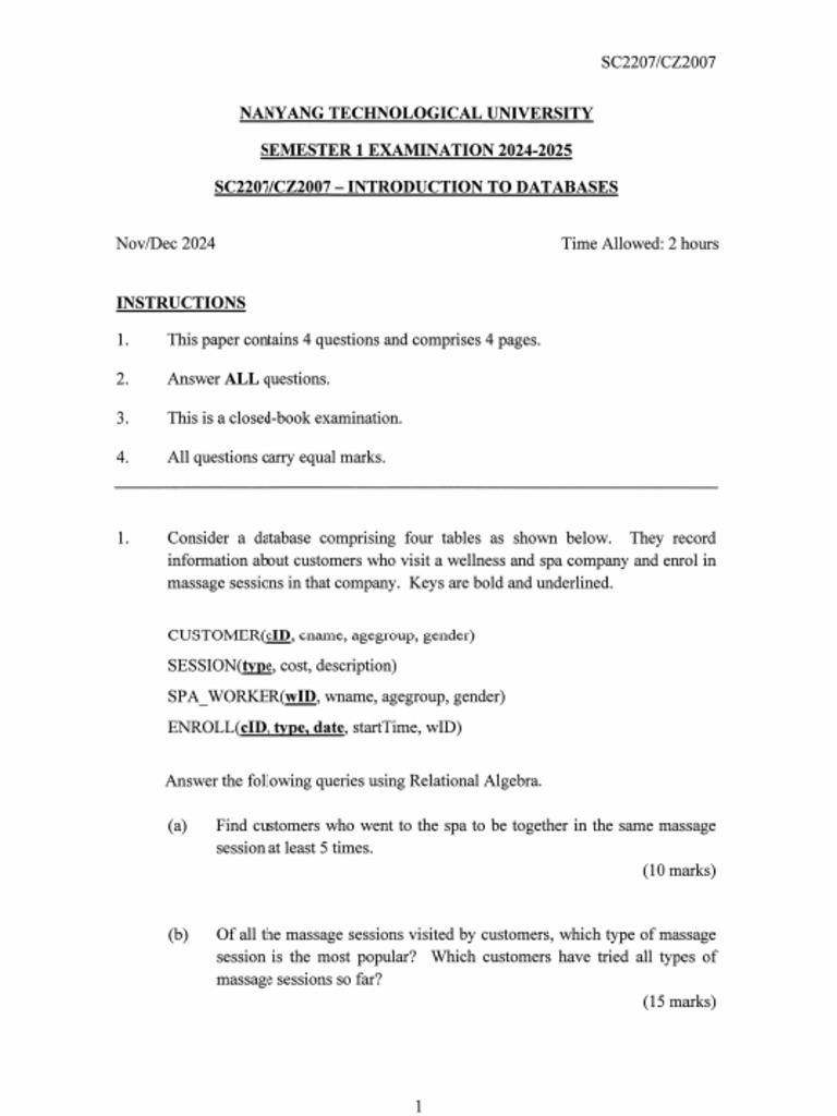 SC2207 2024-2025 Semester 1 | PDF