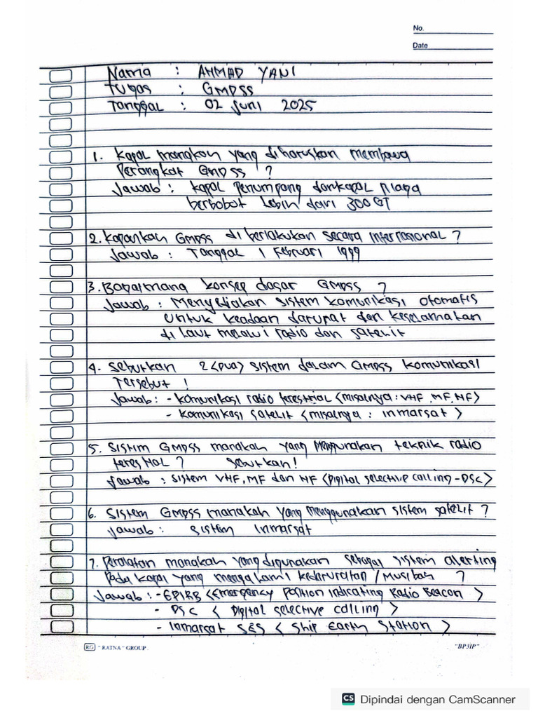 Tugas Gmdss Ahmad Yani | PDF