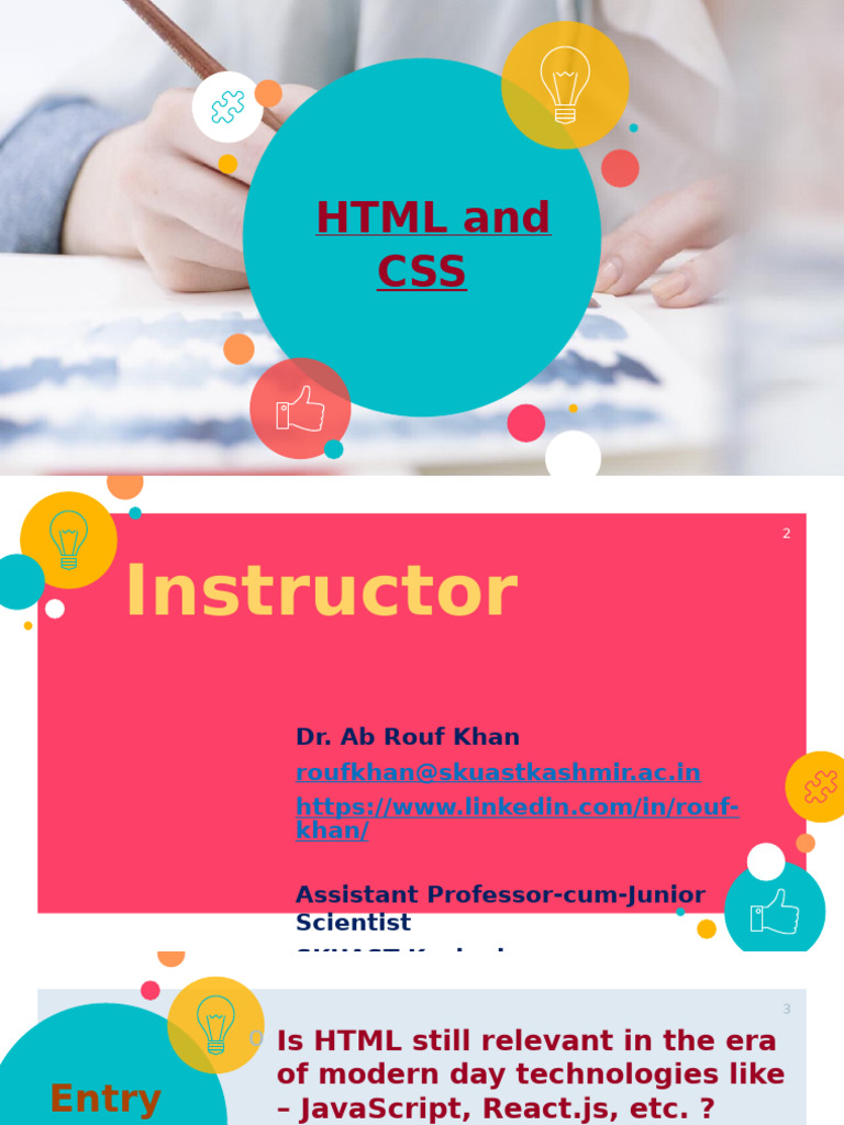 HTML & Css - Unit II - Ab Rouf Khan | PDF | Html Element | Html