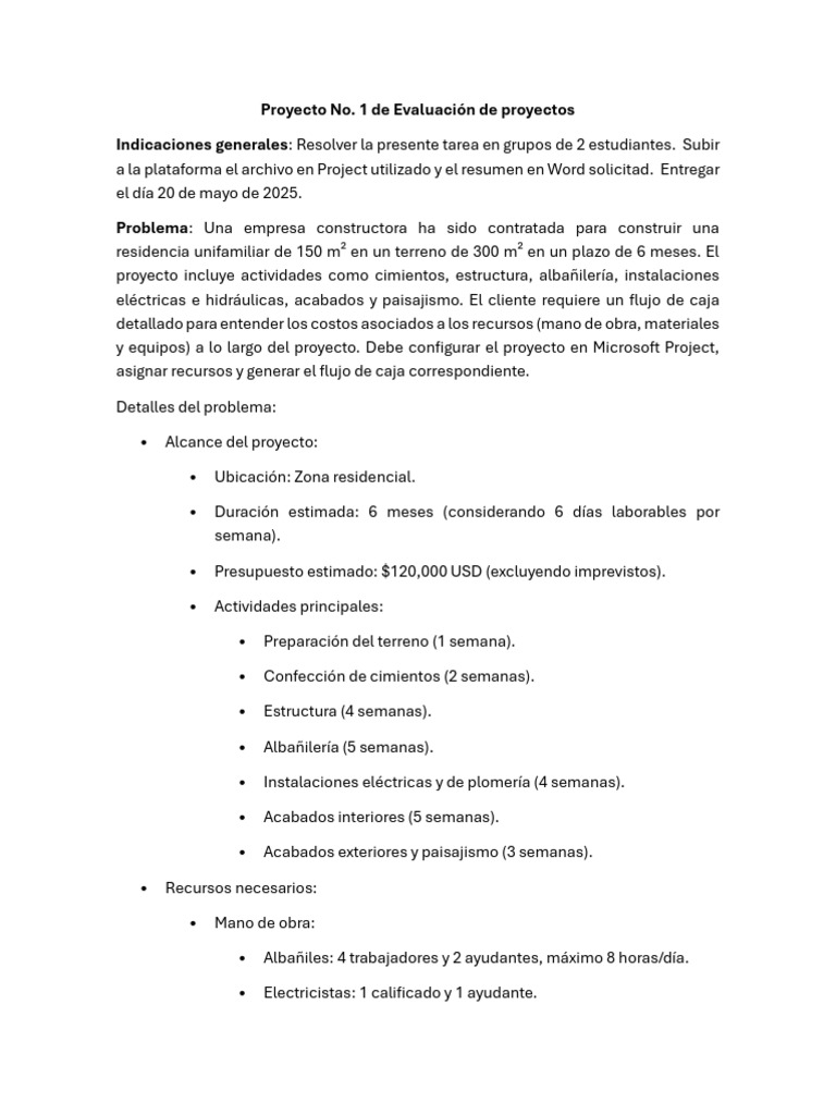 Evaluación de Proyecto de Construcción | PDF