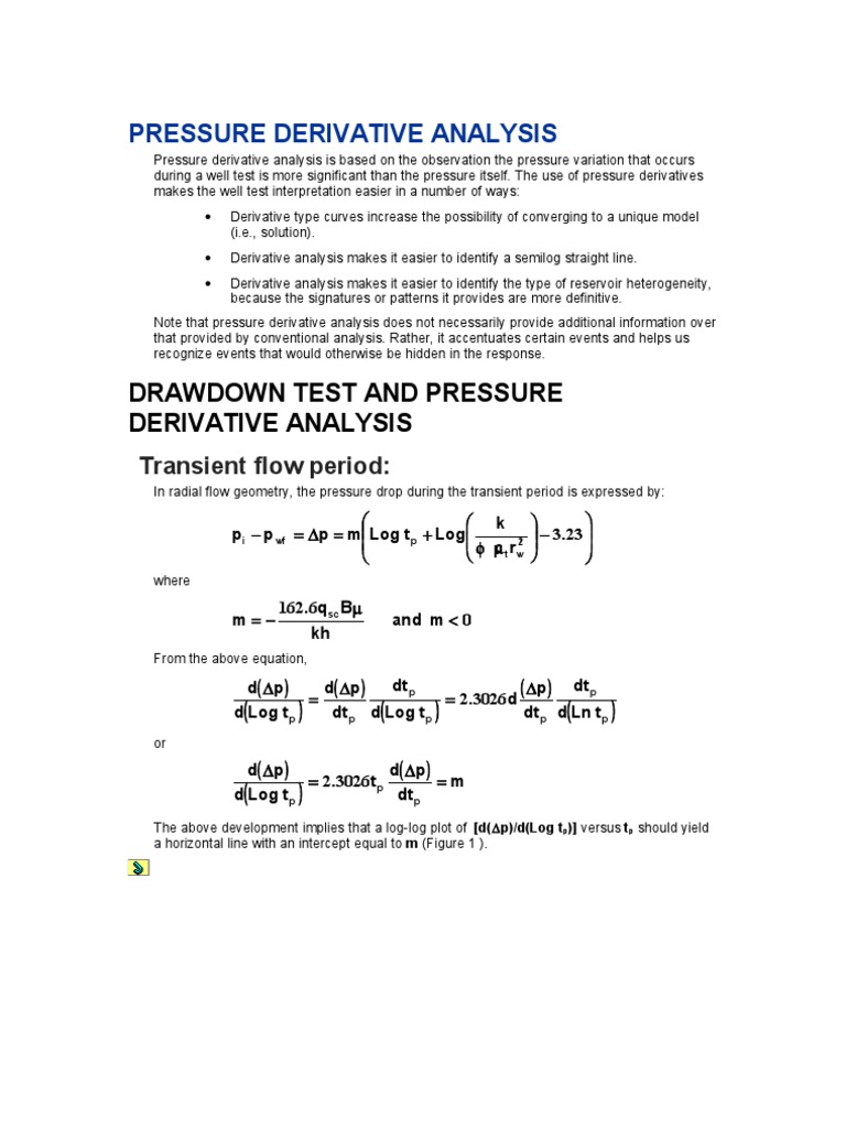 Pressure Derivative Analysis | PDF | Logarithm | Derivative