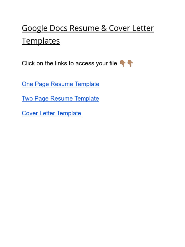 Google Docs Resume Cover Letter Templates PDF 1740262376039 | PDF