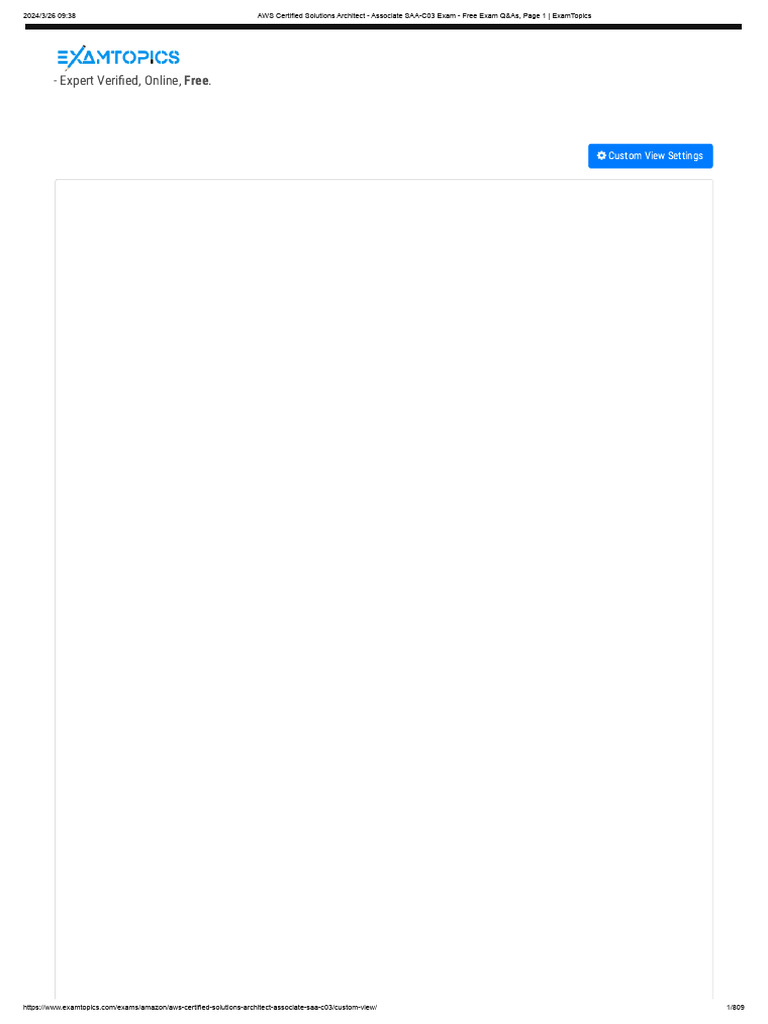 Free AWS SAA-C03 Exam Q&As | PDF | Amazon Web Services | Computer Architecture