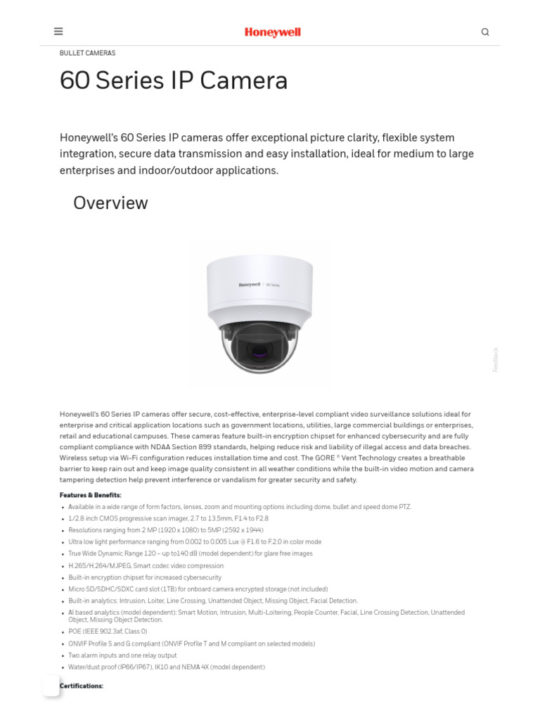 60 Series IP Camera - Surveillance Cameras - Cameras - Video Systems ...