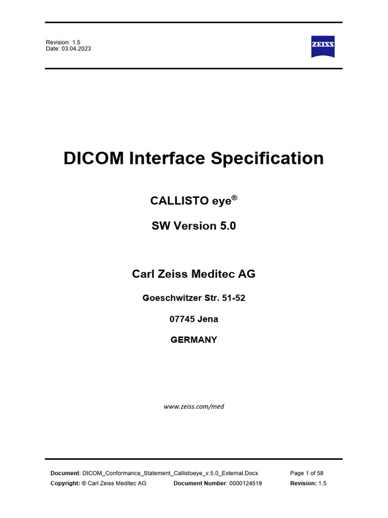 DICOM Conformance Statement Callistoeye_v.5.0 | PDF | Computing