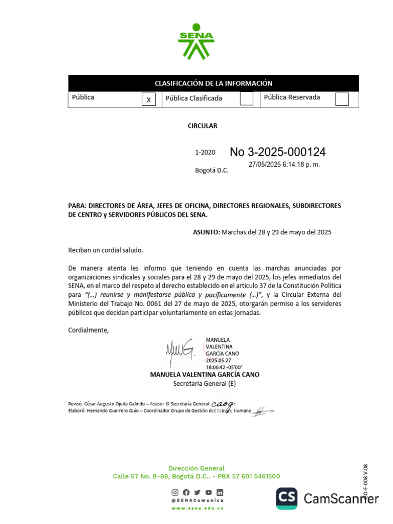 Circular No - No 3-2025-000124 de 2025 | PDF