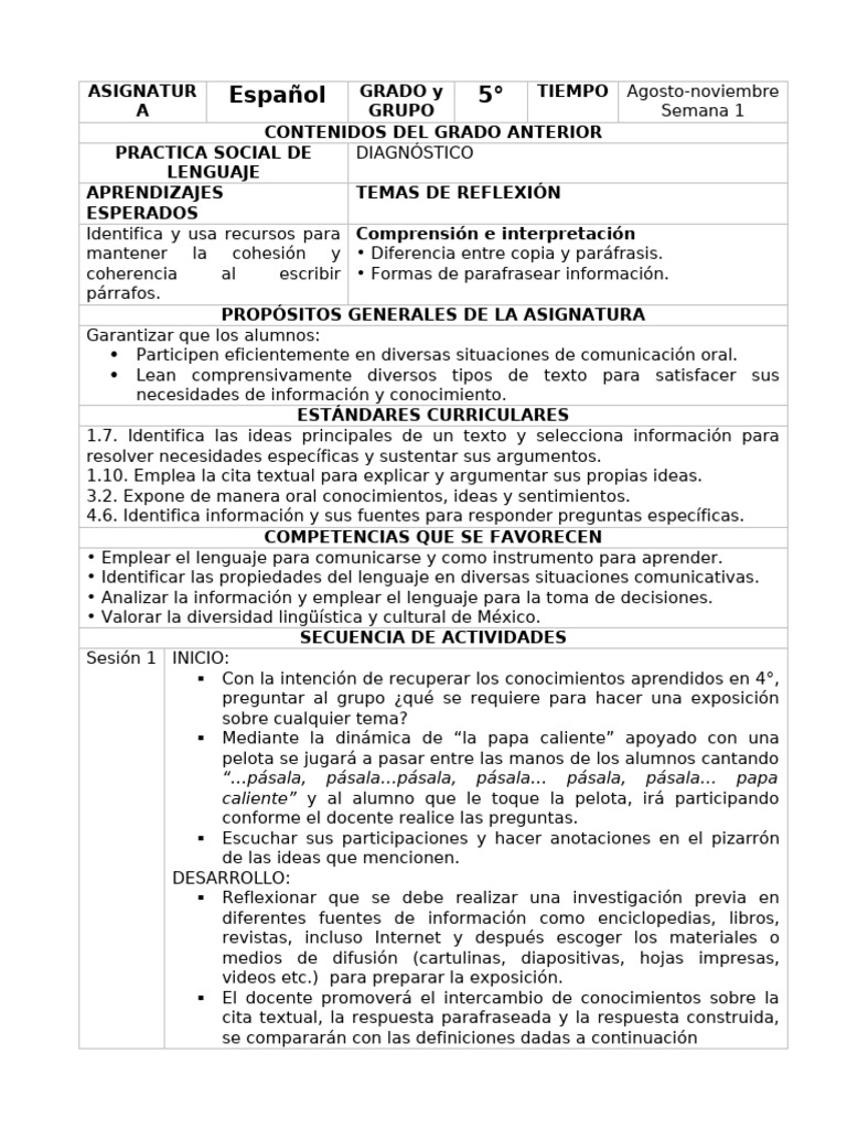 Estrategias de Escritura en Español 5° | PDF | Puntuación | Oración ...