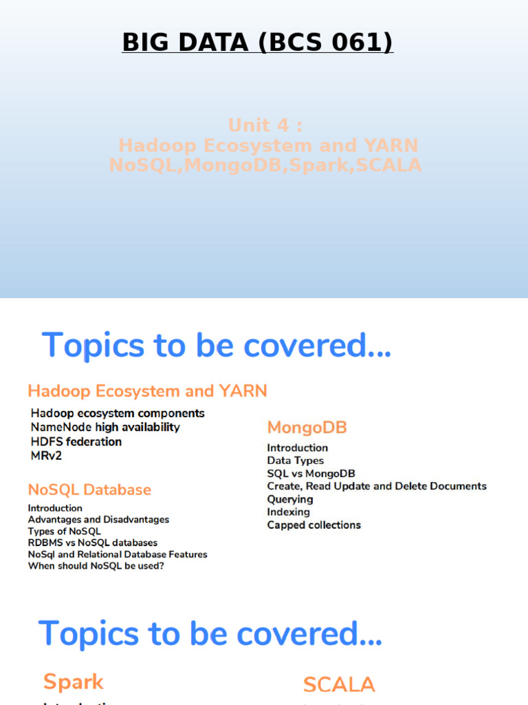 BIG DATA (Unit 4) | PDF