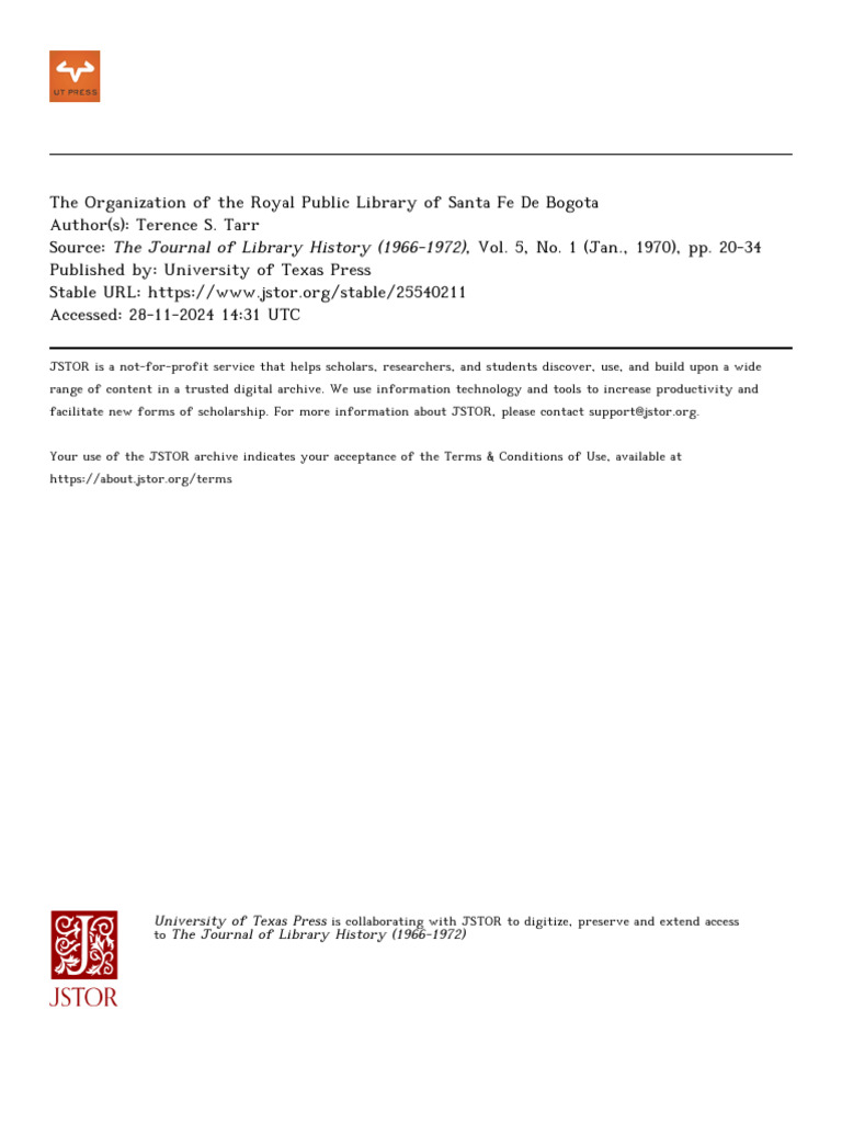 Royal Public Library of Bogotá History | PDF | Bogotá | Libraries