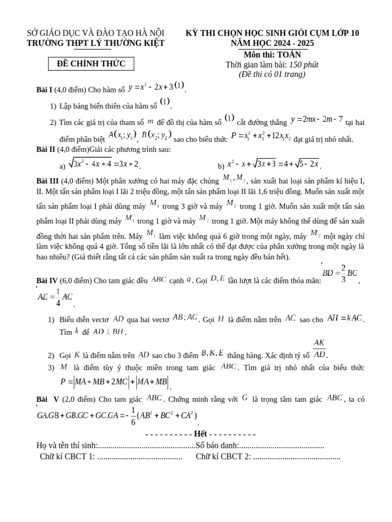 LTK_Đề HSG cấp trường vòng 1_Năm học 24-25 (1) | PDF