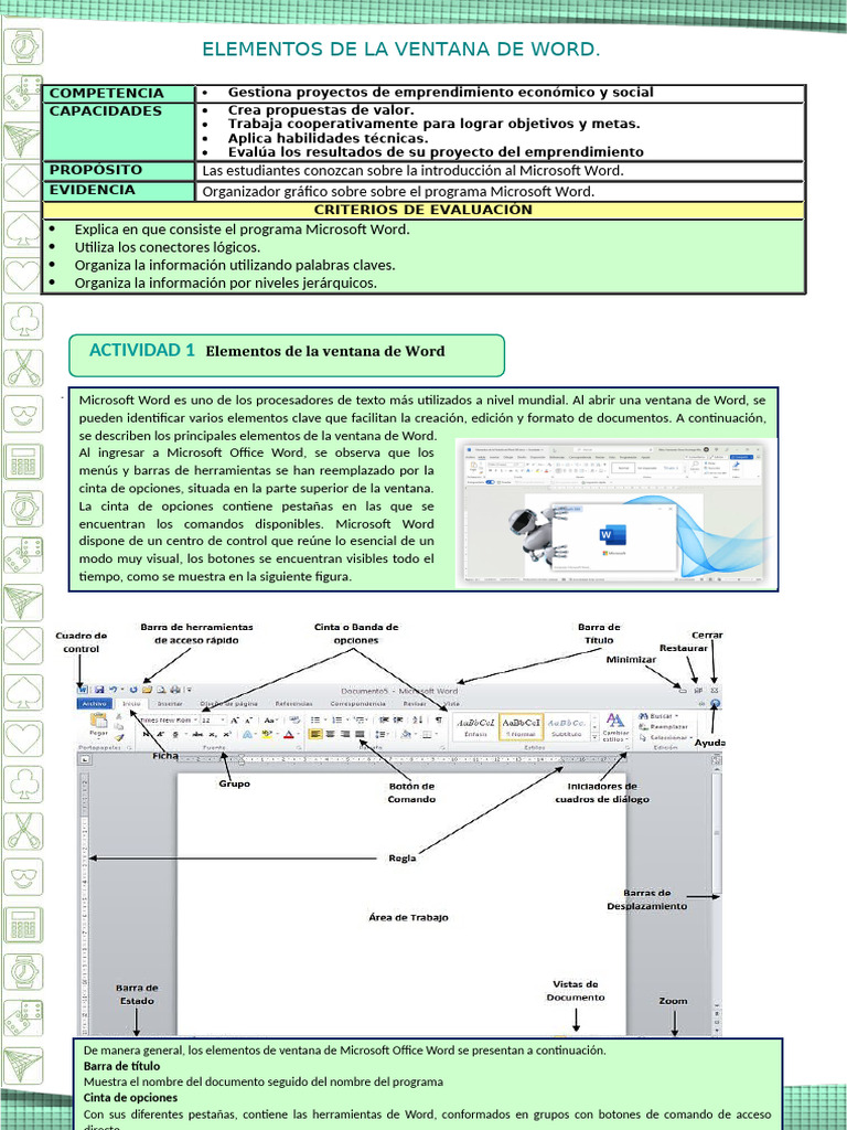 Ficha de Actividad Ept Compu Vi - Semana 2 | PDF | Ventana (informática) | Microsoft Word