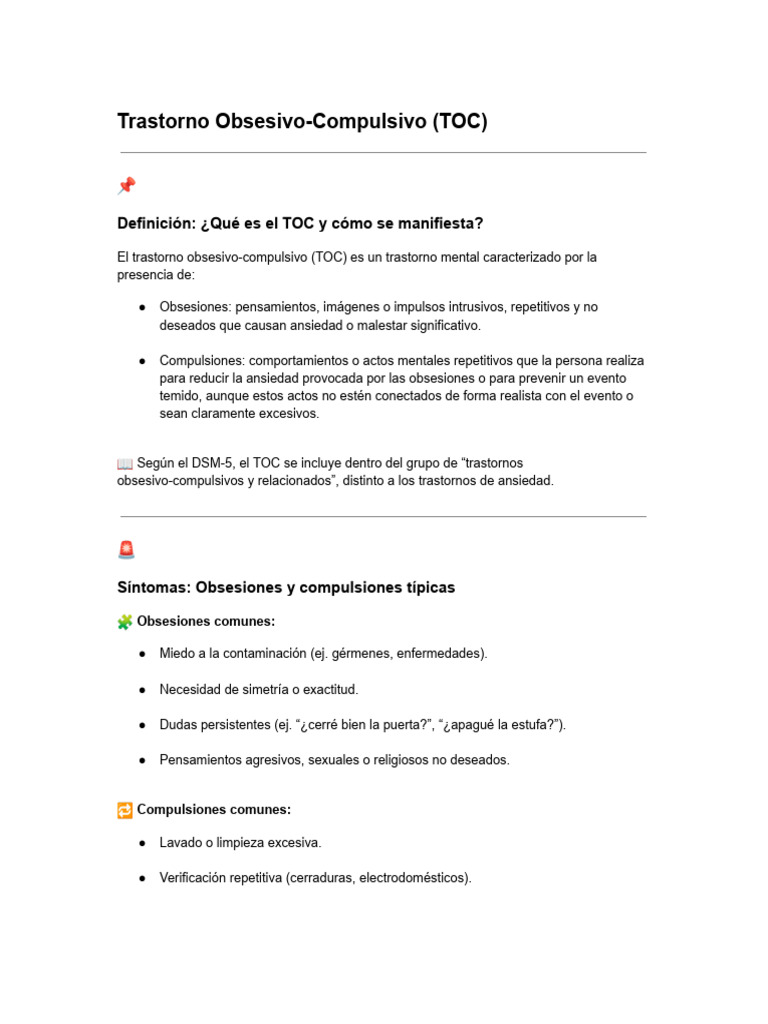 Documento Sin Título PDF | PDF | Desorden obsesivo compulsivo | Terapia ...