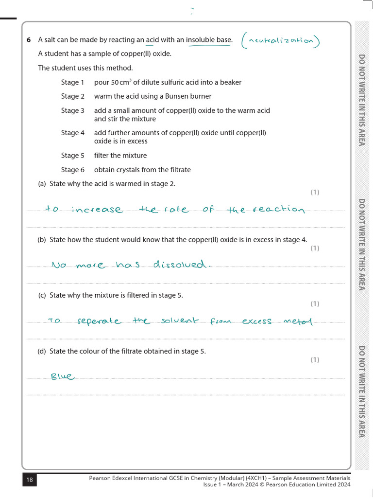 Salts - Soluble - International Gcse Chemistry Modular Sams - Q6 | PDF ...