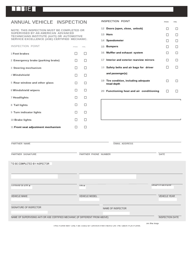 Chicago Vehicle Inspection Form | PDF | Vehicles | Private Transport