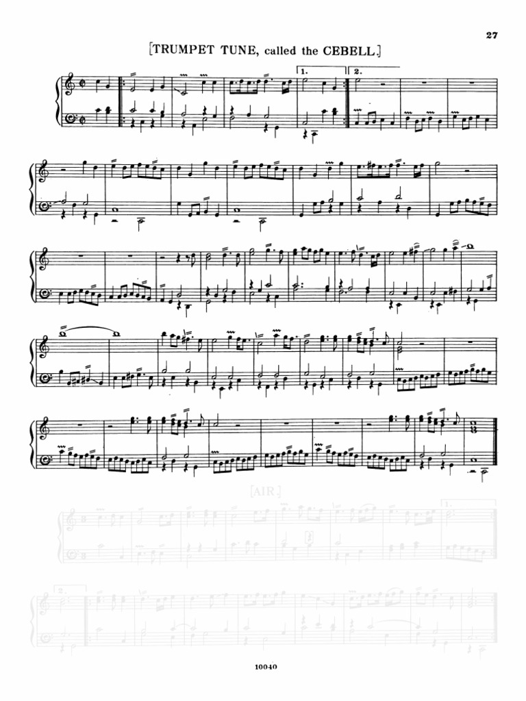 Purcell - Trumpet Tune | PDF