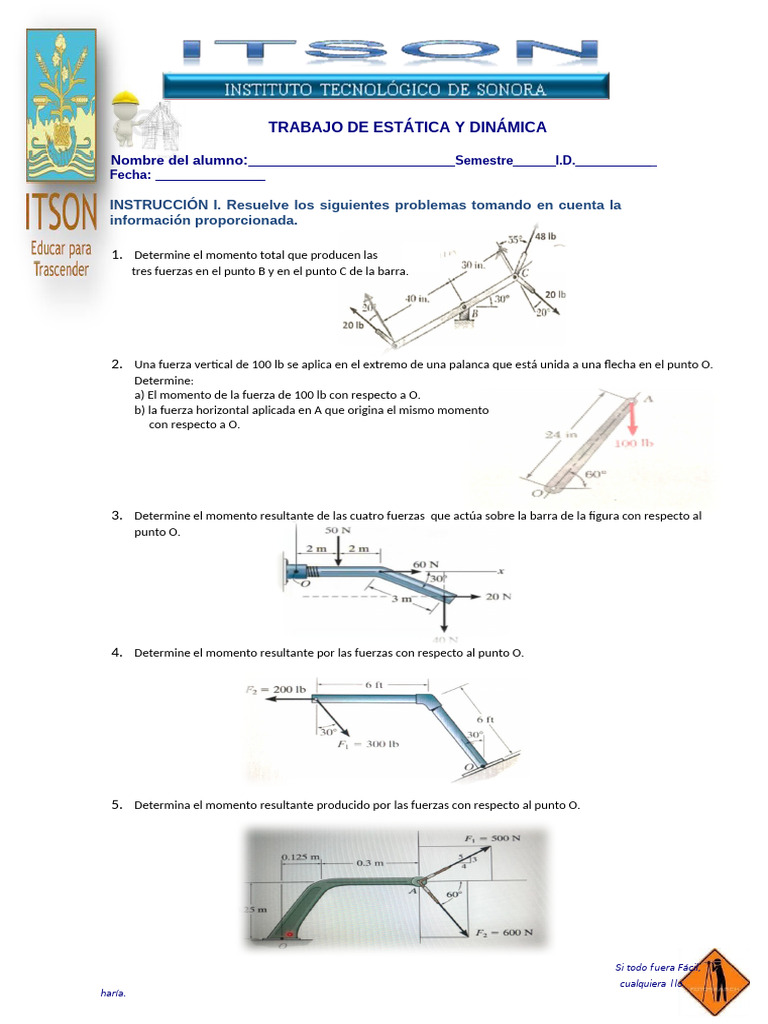 2do. Trabajo Estática y Dinamica | PDF
