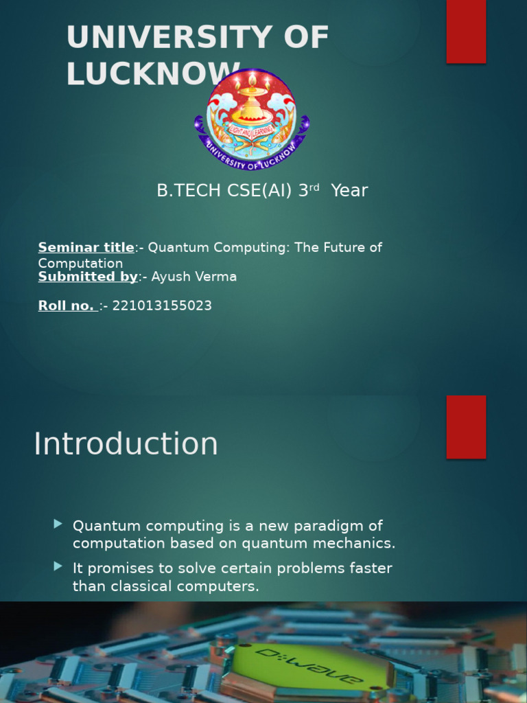 Quantum Computing Presentation (1) AYUSH | PDF