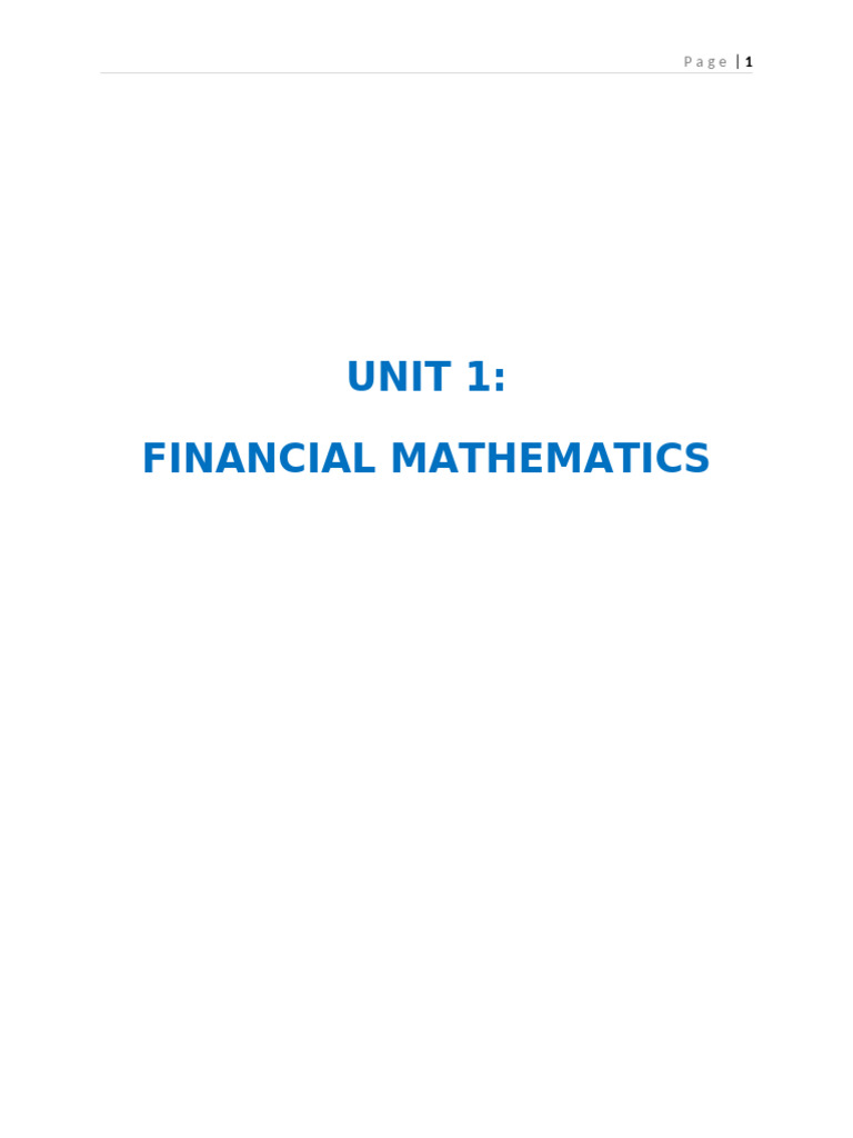 Notes of Unit1 Financial Mathematics1 | PDF | Bonds (Finance) | Net ...