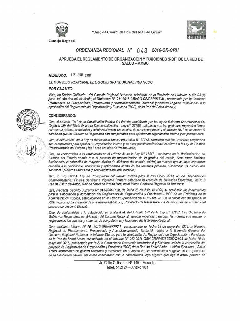 6276662-Rof-Red-Salud-Ambo (1) Huánuco Perú | PDF