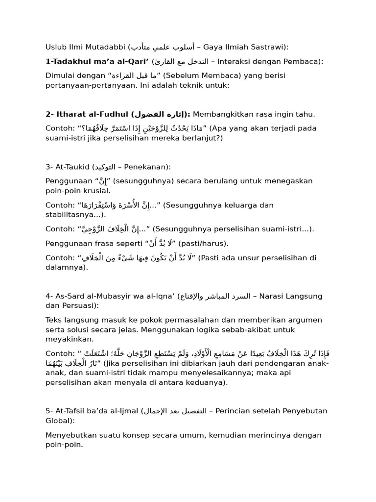 Uslub & Gramatika | PDF