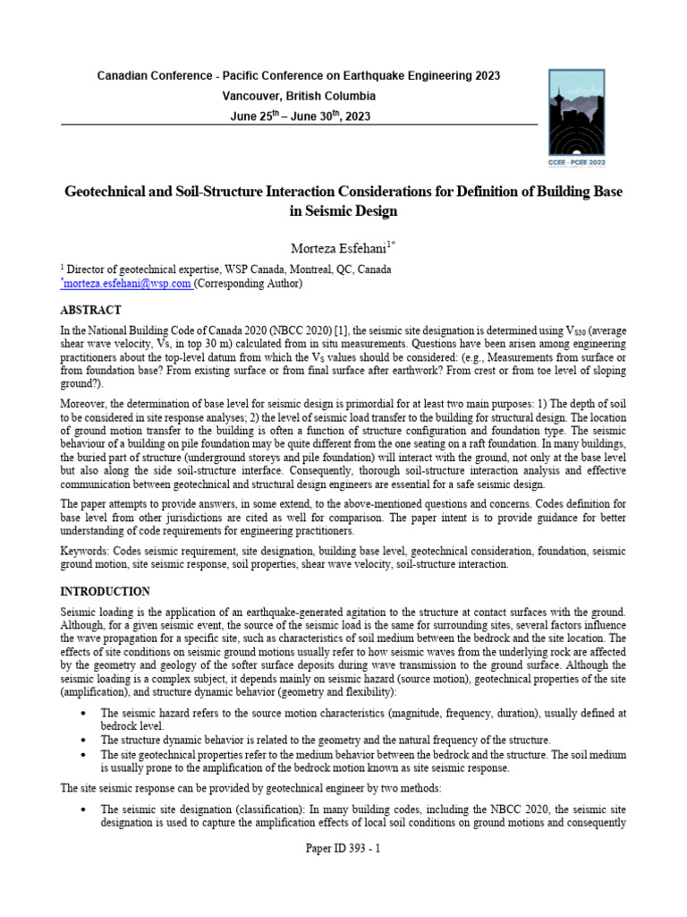 Ccee Pcee 2023 Esfehani 393 | PDF | Seismology | Geotechnical Engineering