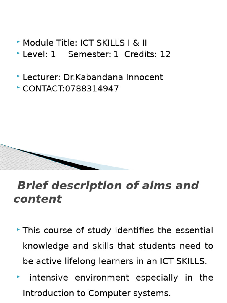 LECTURE1. ICT SKILLS ULK | PDF | Computer Data Storage | Graphical User Interfaces
