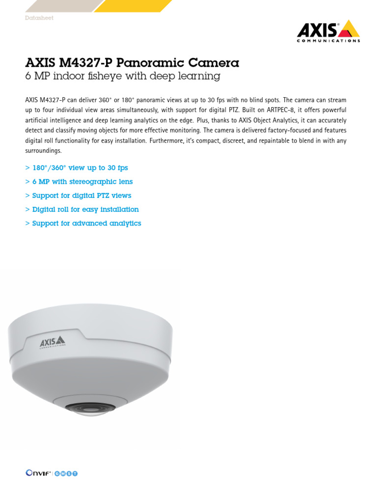 Datasheet Axis m4327 P Panoramic Camera en US 405341 | PDF | Camera | Video