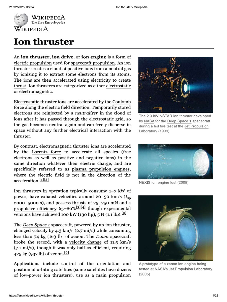 Ion Thrusters | PDF