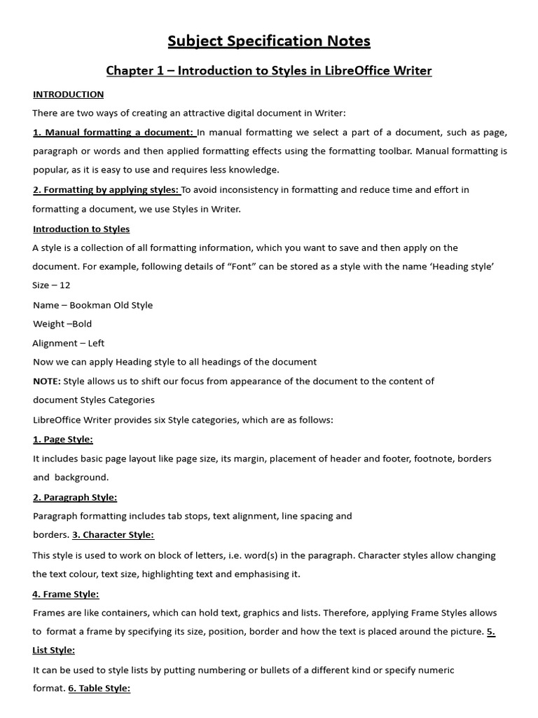 Subject Specification Notes | PDF | Spreadsheet | Macro (Computer Science)