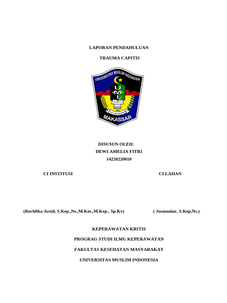 Trauma Capitis: Penanganan dan Diagnosis | PDF