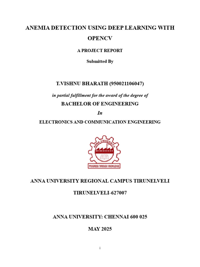 Anemia Detection Using AI[1]NEW | PDF