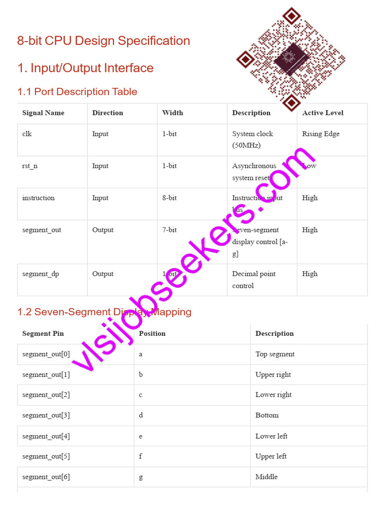 8bit Cpu Design Verification | PDF | Input/Output | Digital Technology