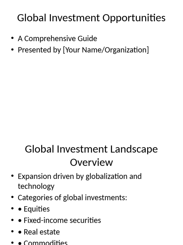 Global Investment Opportunities Overview | PDF | Investing | Exchange ...