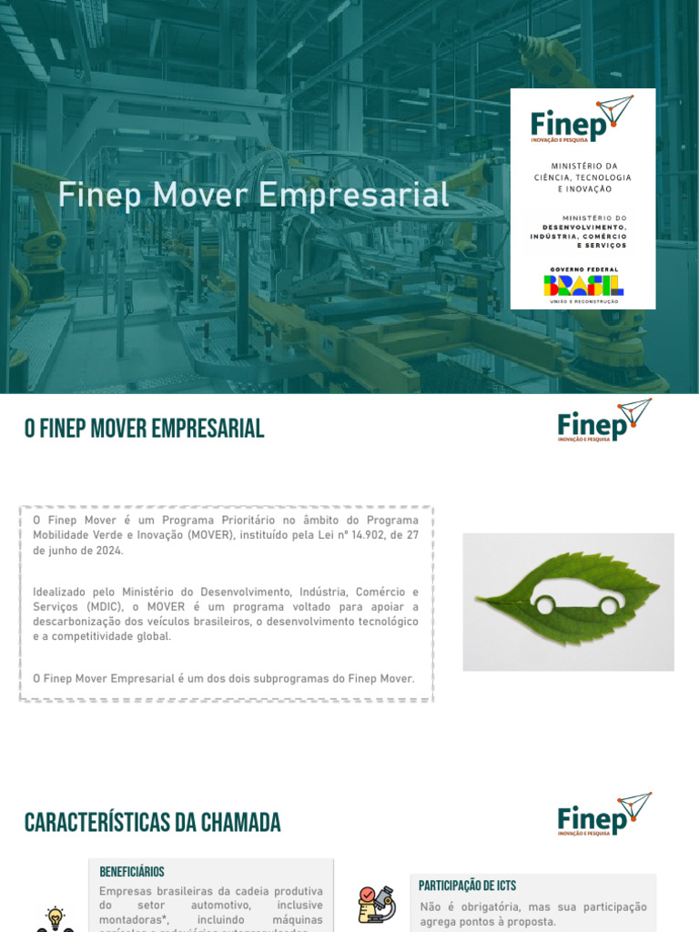 Finep Mover Empresarial: Edital e Diretrizes | PDF | Tecnologia da ...