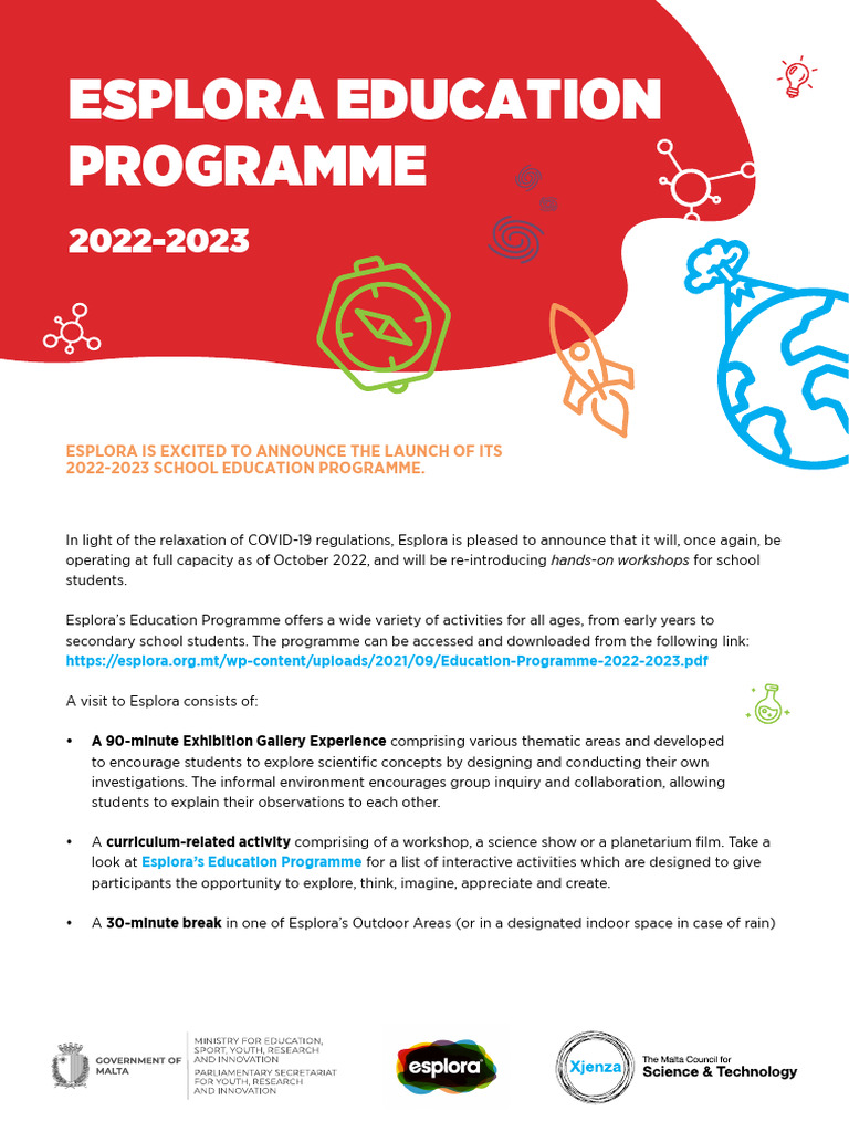 Esplora Education Programme 2022-2023 | PDF