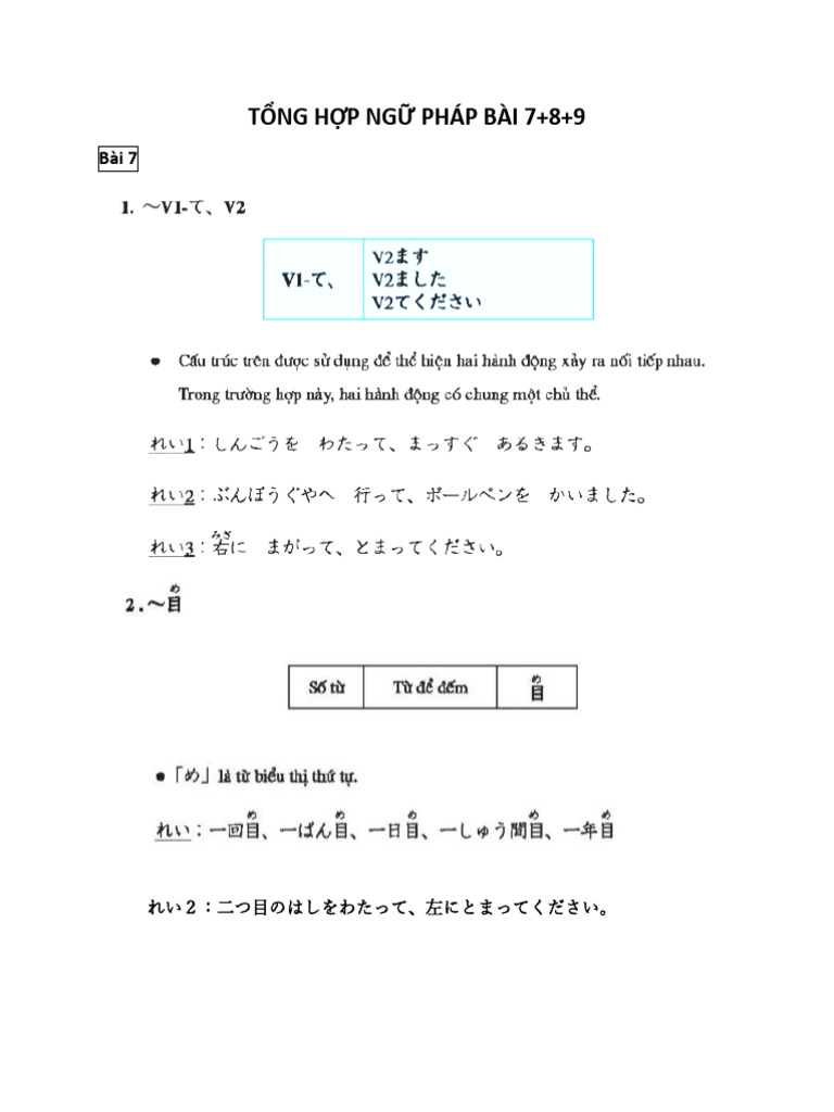 T NG H P NG Pháp Bài 7,8,9 | PDF