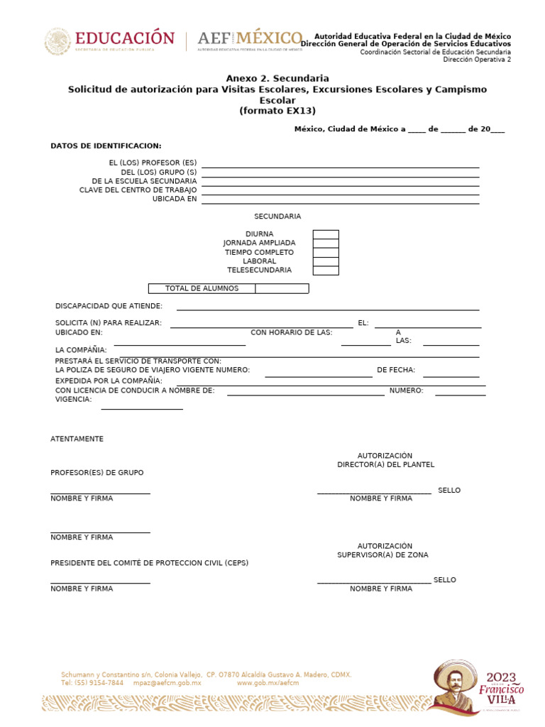 Anexo 2 Visitas Escolares | PDF