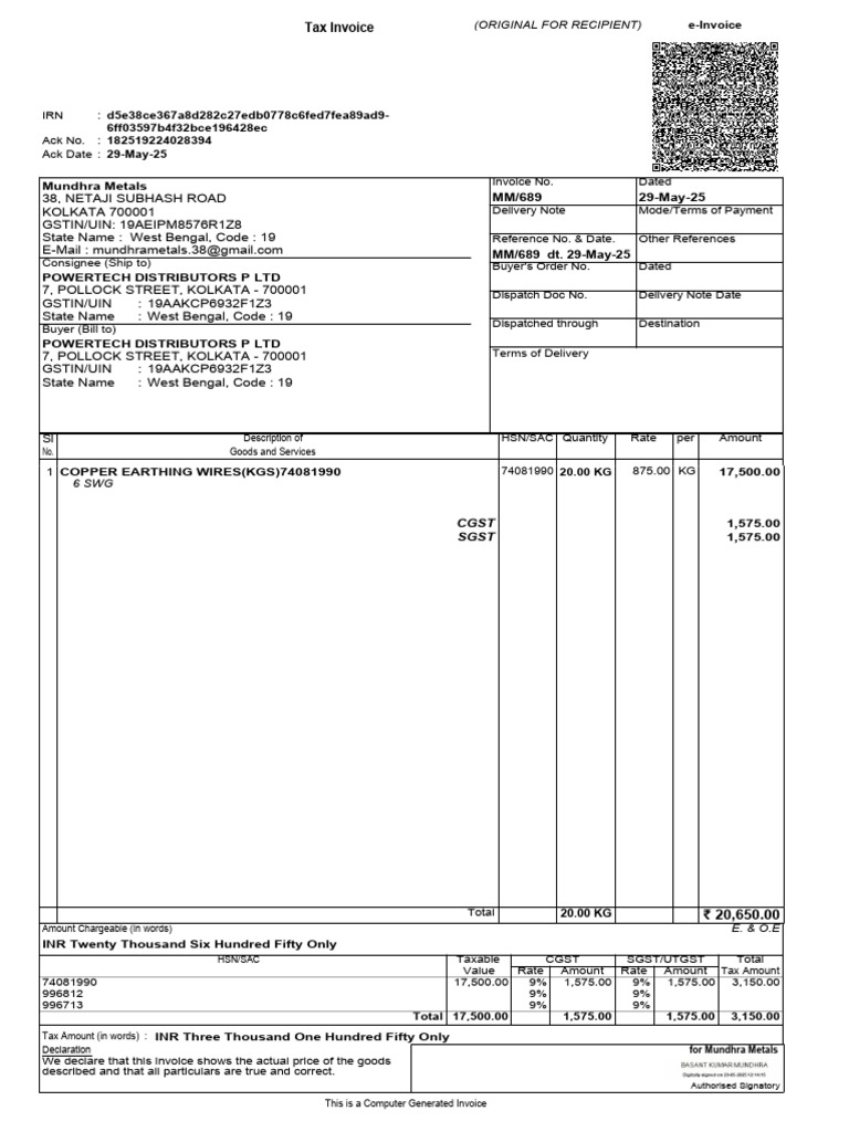 MM 689 | PDF | Invoice | Taxes