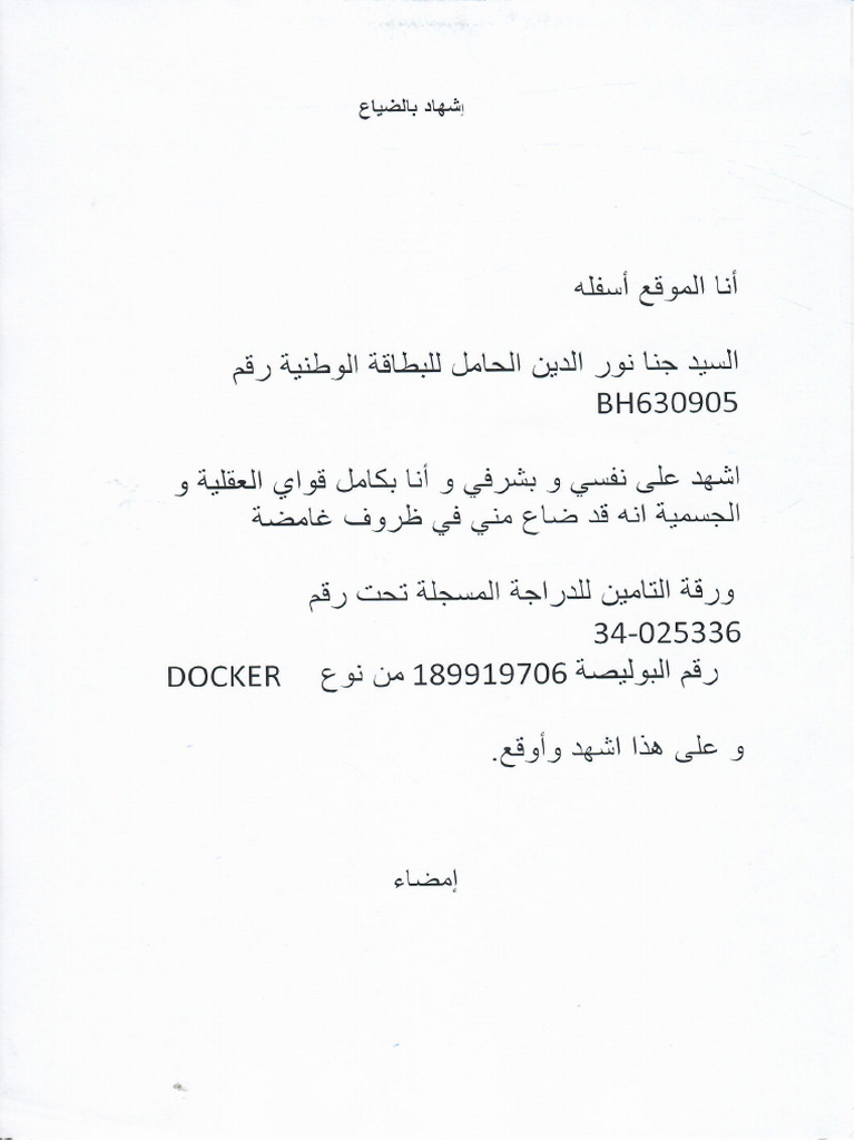 Declaration de Perte Jana | PDF