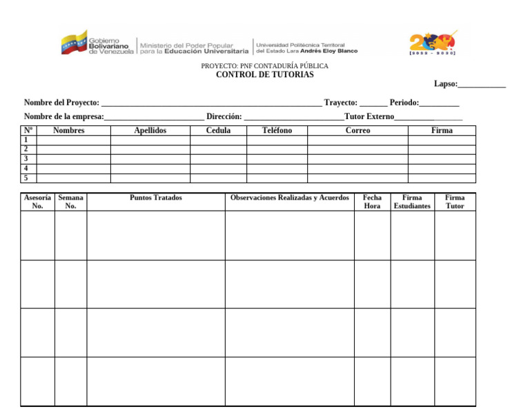 1 Formatos - Tutorias | PDF