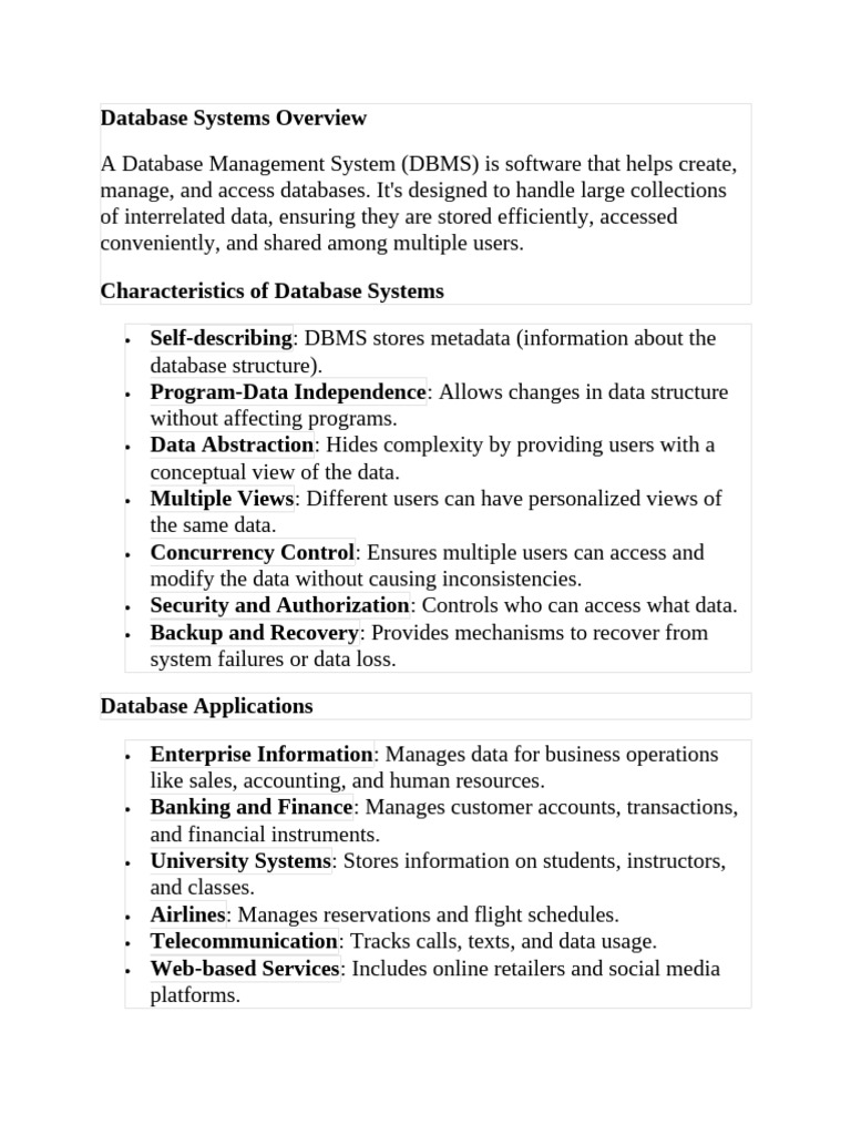 Database Systems Overview | PDF | Databases | Information Science